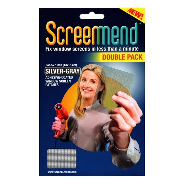ScreenMend Window/Door Screen Repair Patches - Silver-Gray (2 Pack) Fi ...